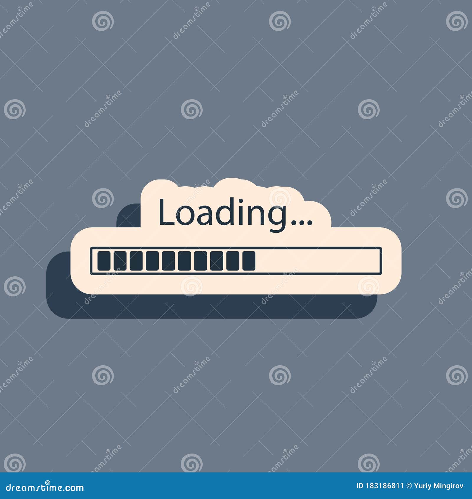 Black Loading Icon Isolated on Grey Background. Progress Bar Icon. Long ...