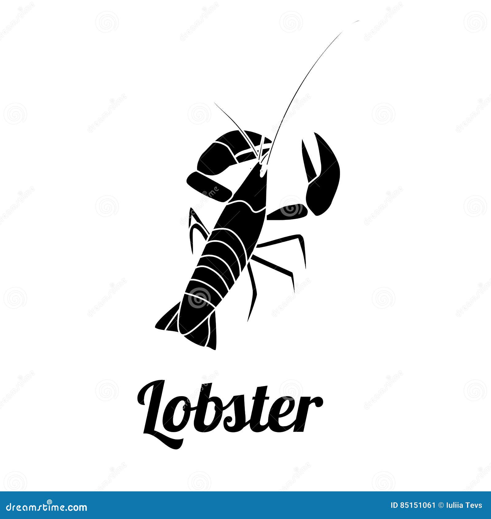 Black Lobster Icon, Vector Illustration Stock Vector - Illustration of ...