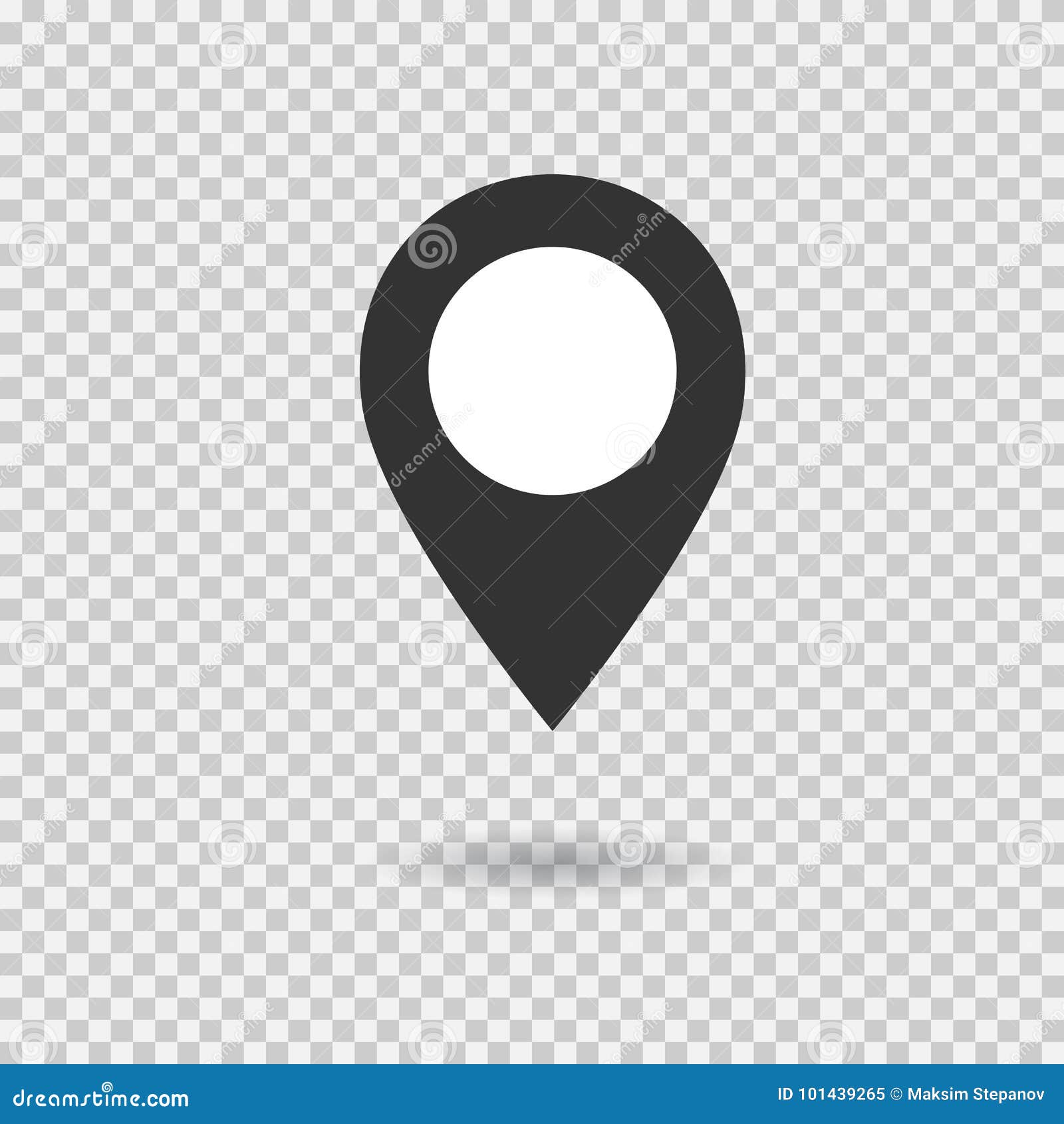 Black Local Marker with Shadow. Vector Icon Stock Vector - Illustration ...