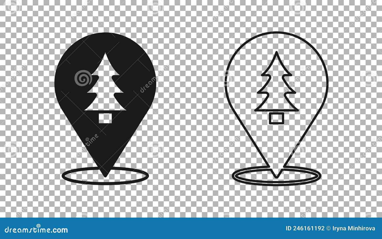 Black Location of the Forest on a Map Icon Isolated on Transparent ...