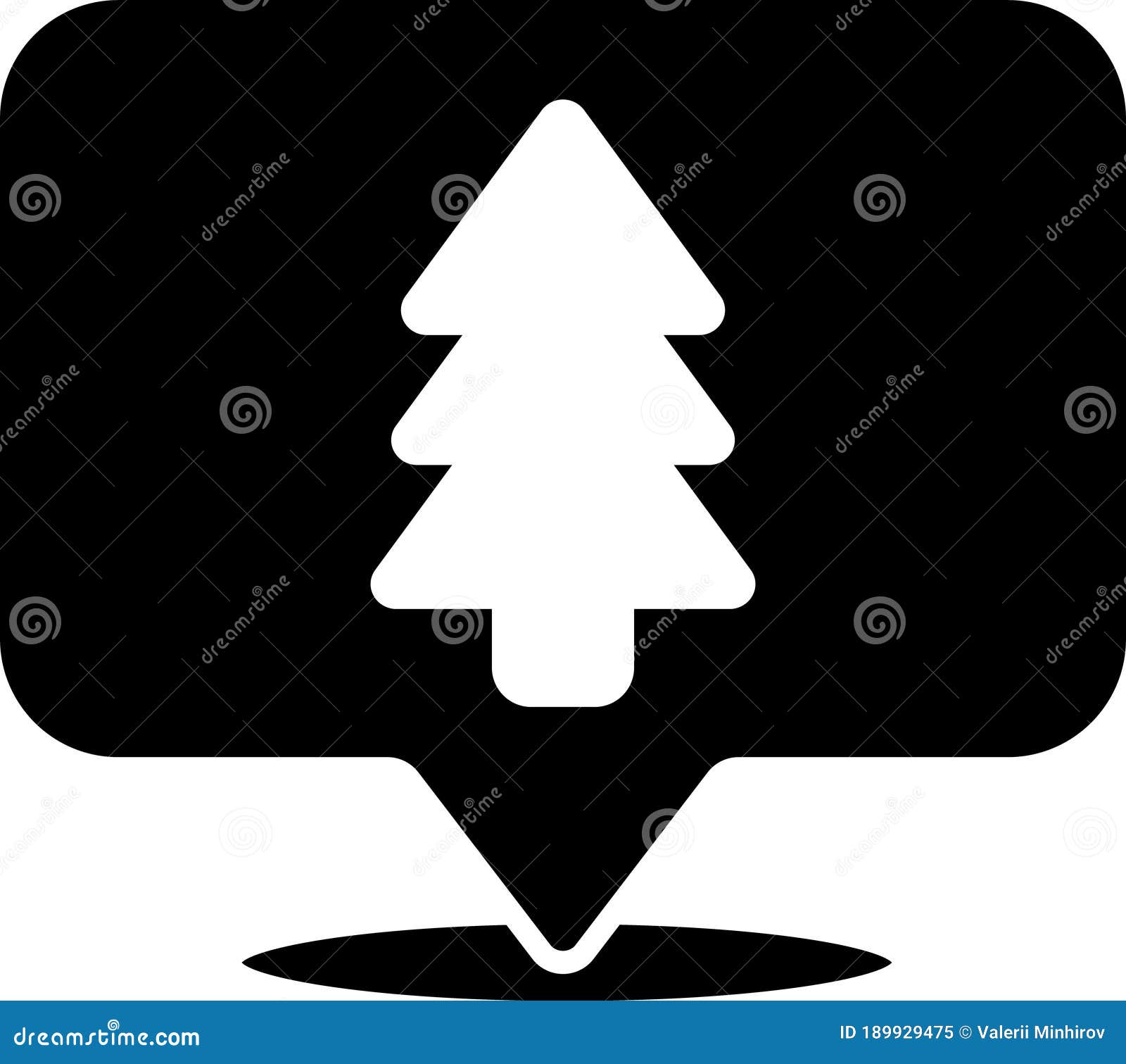 Black Location of the Forest on a Map Icon Isolated on White Background ...