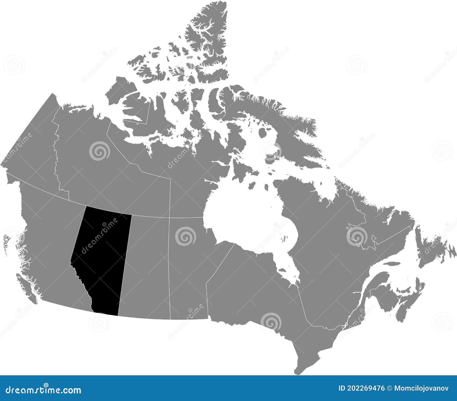 Location Of Alberta On Map Canada. 3d Alberta Location Sign. Flag Of ...