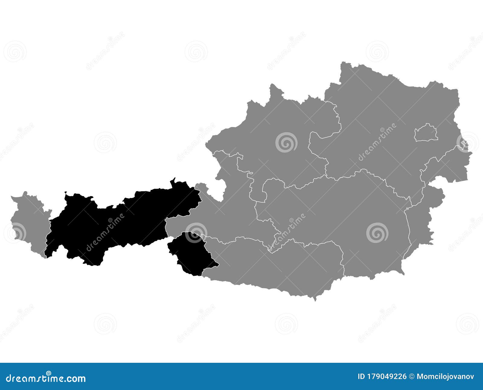 Location Map of Tyrol stock vector. Illustration of austria - 179049226