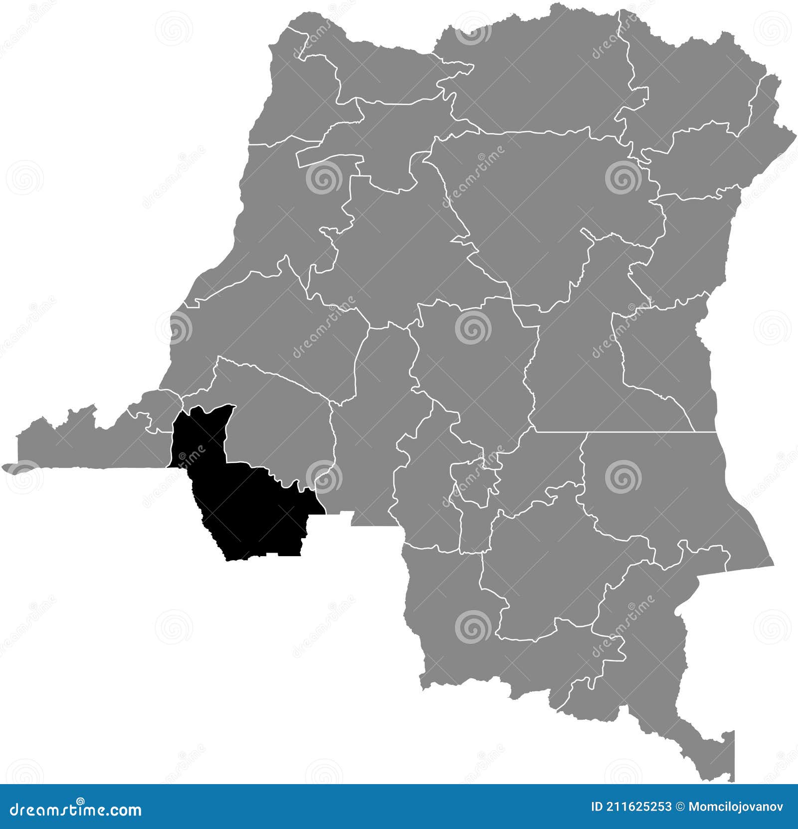 Location Map of the Kwango Province of DR Congo Stock Vector ...