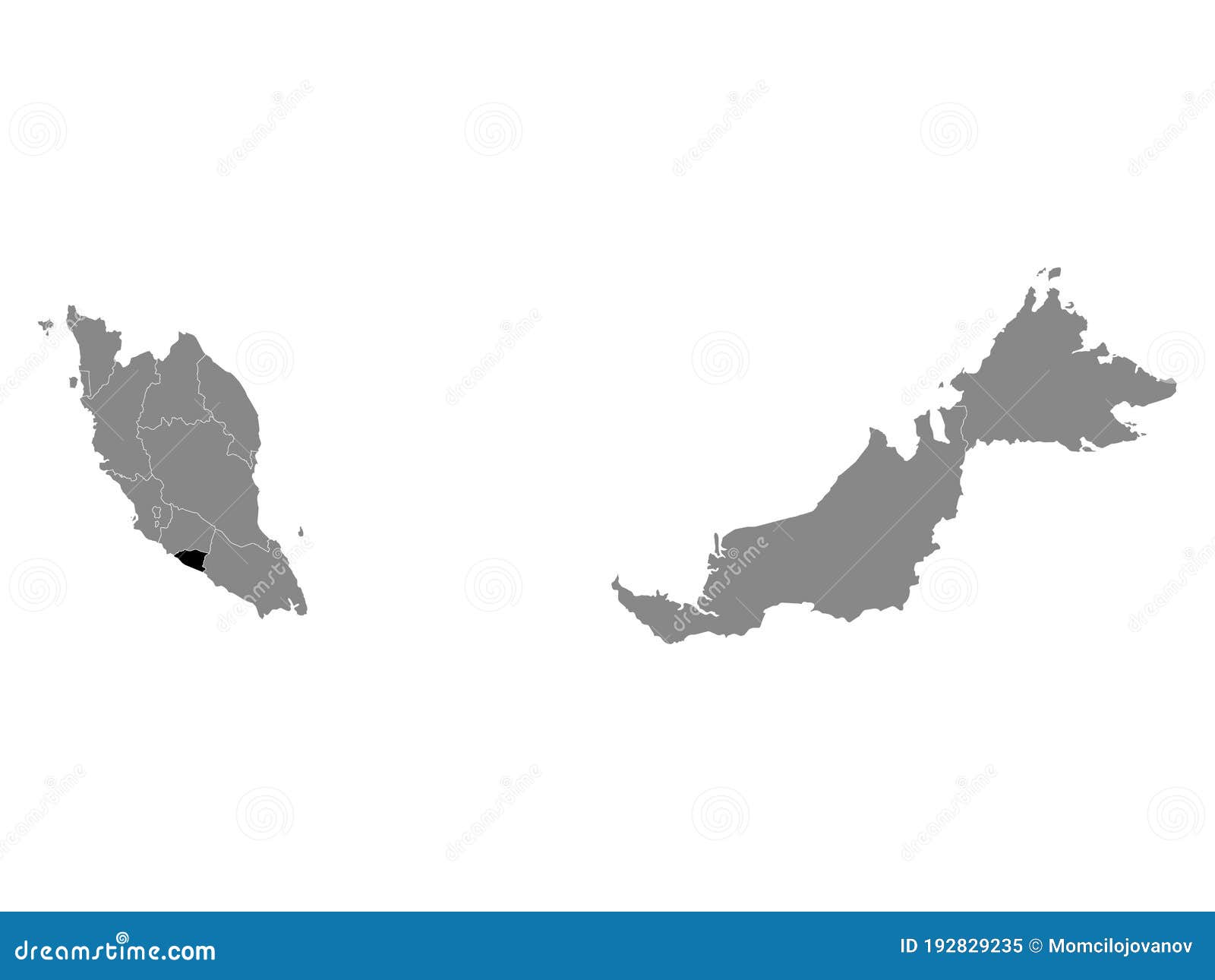 Location Map of Malacca State Stock Vector - Illustration of location ...