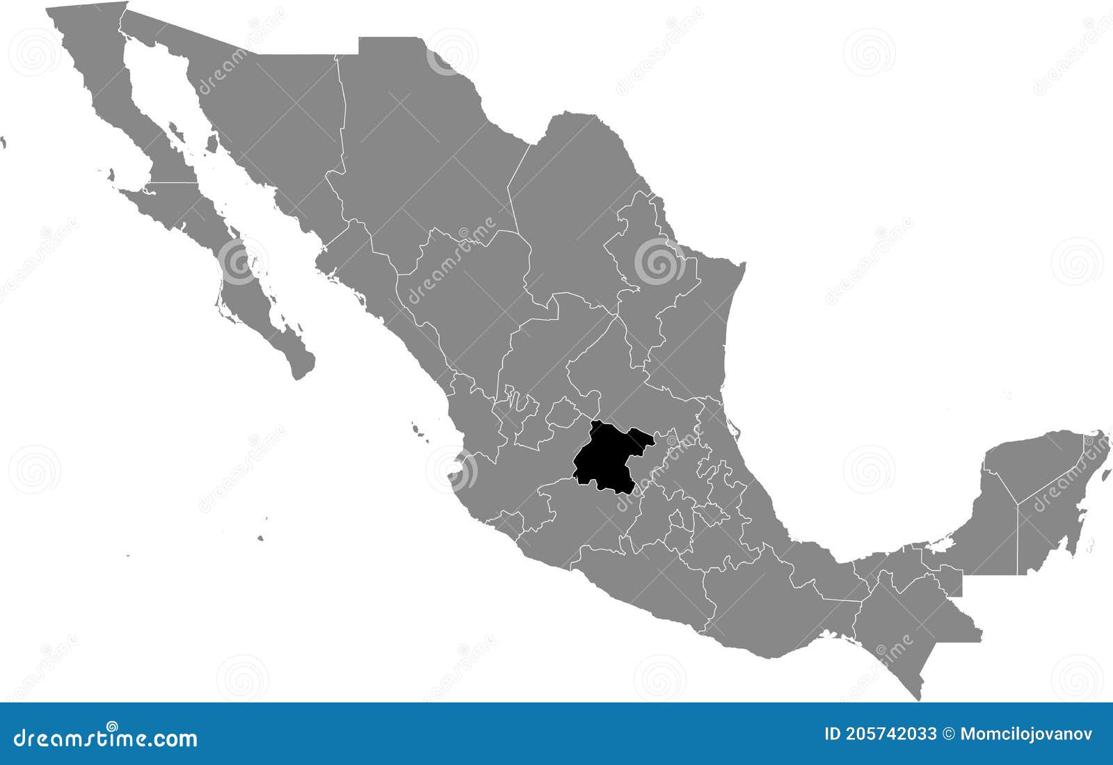 Location Map of Guanajuato State Stock Vector - Illustration of country ...