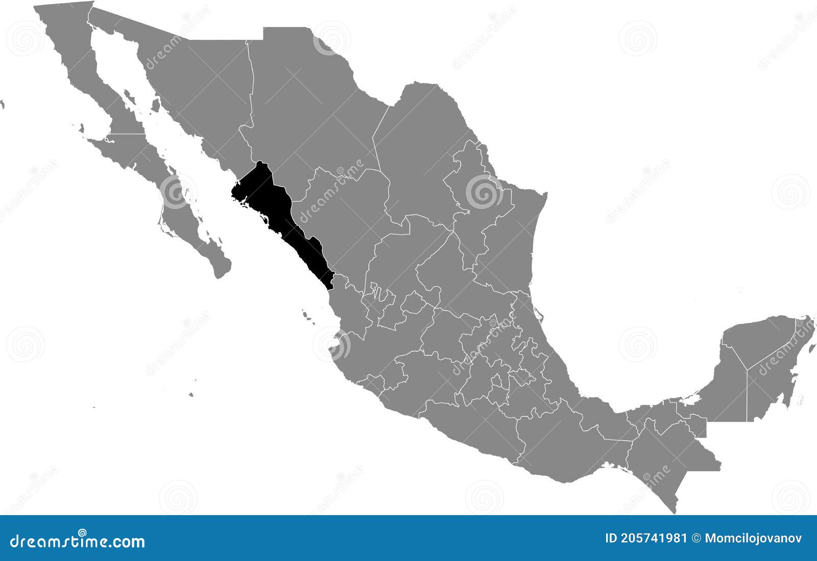 Location Map of Sinaloa State Stock Vector - Illustration of arms ...