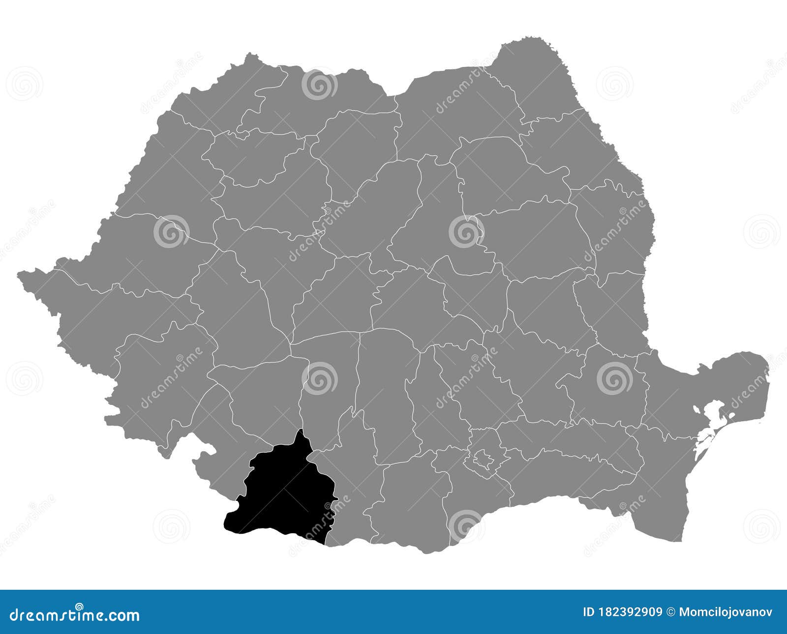 Location Map of County Dolj Stock Vector - Illustration of europe, euro ...