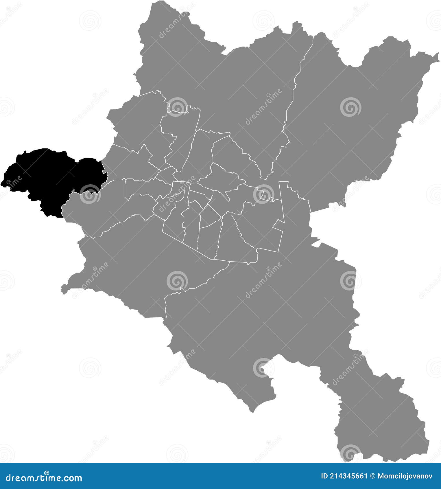 Location Map of the Bankya District of Sofia, Bulgaria Stock Vector ...