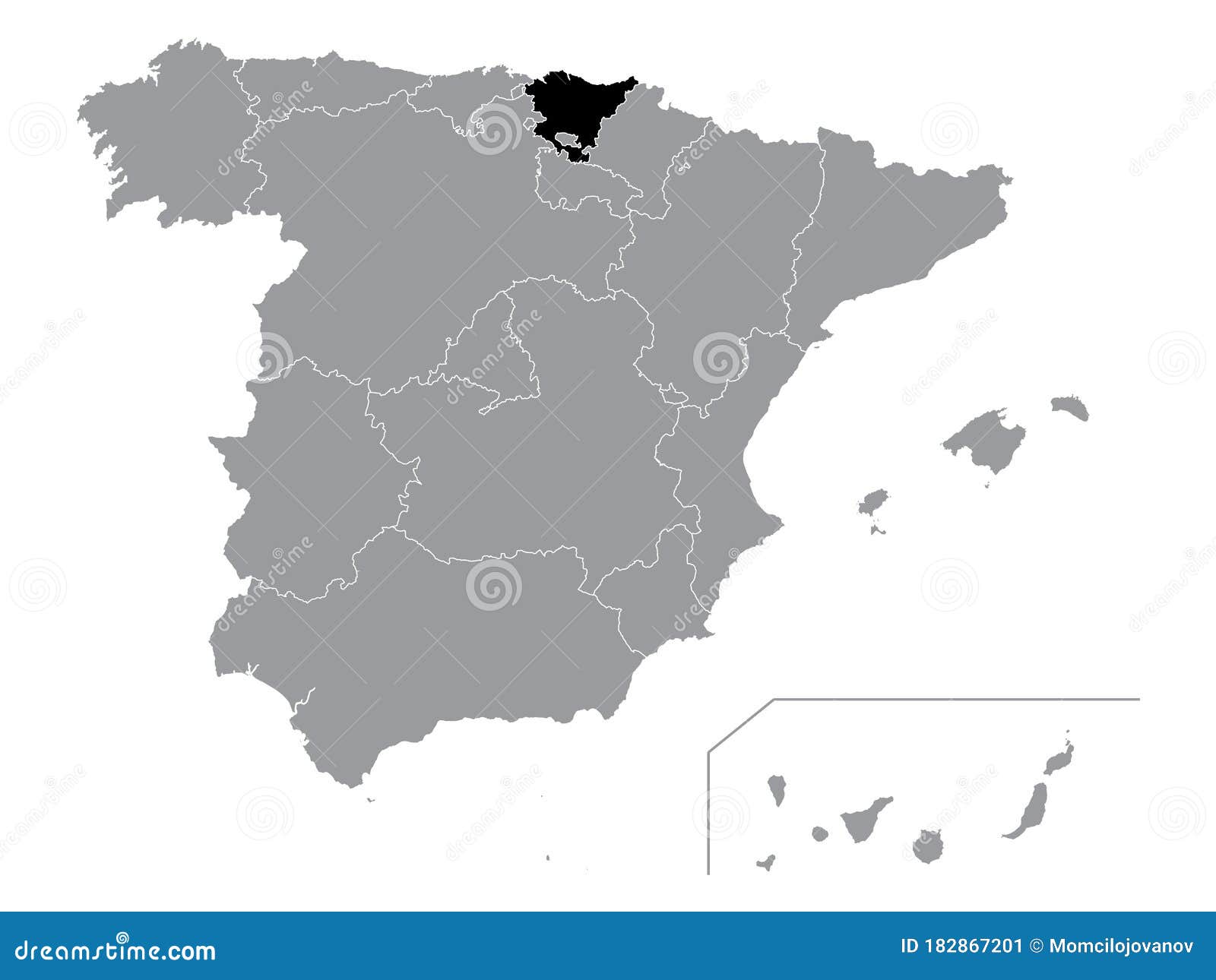 Location Map of Basque Autonomous Community Stock Vector - Illustration ...