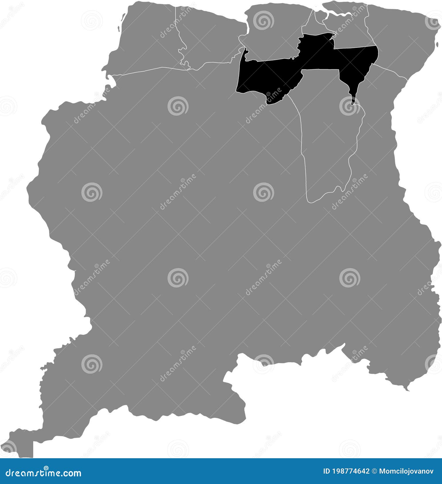Location Map of Para District Stock Vector - Illustration of labeled ...