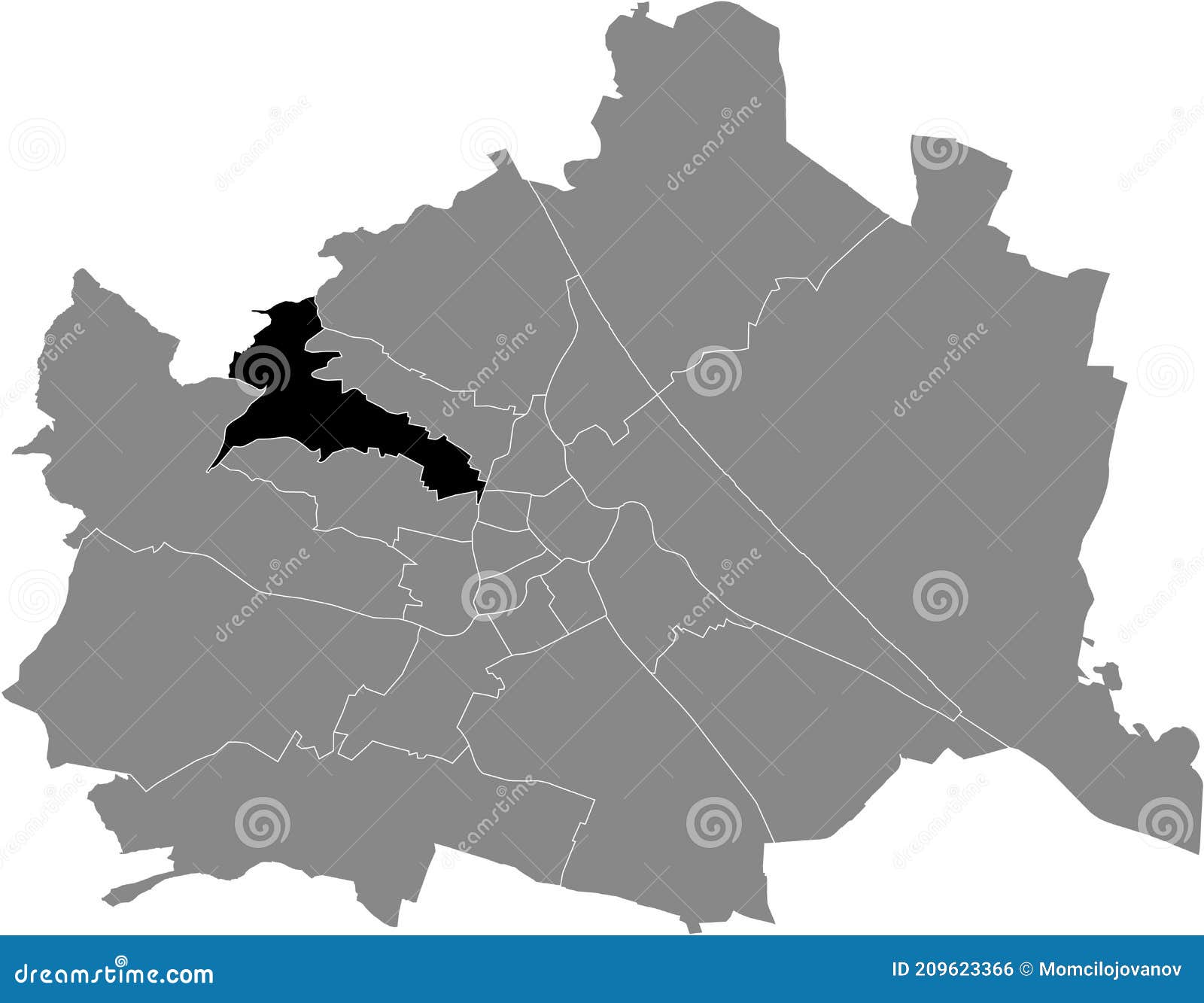 Location Map of Hernals District Stock Vector - Illustration of ...