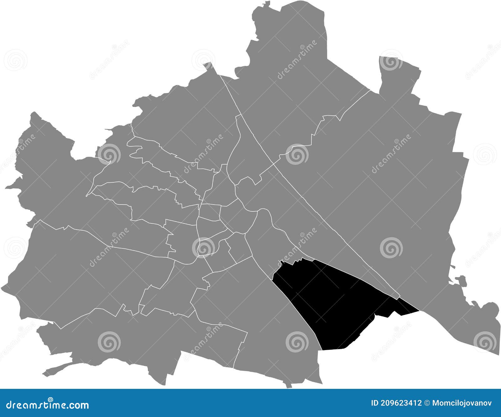 Location Map of Simmering District Stock Vector - Illustration of ...