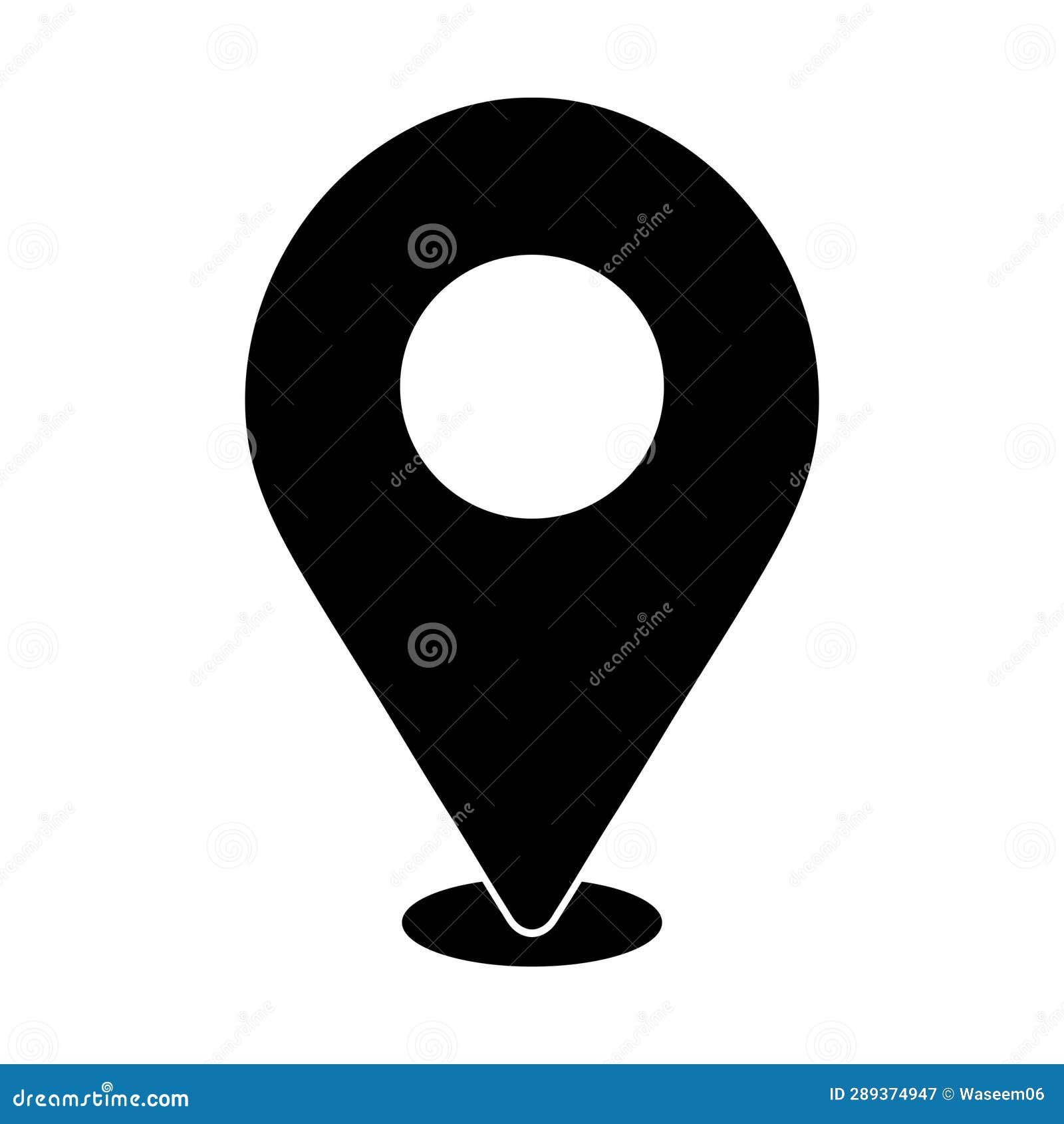 Black Location Pin Icon Showing A Place On The Map Vector Illustration ...