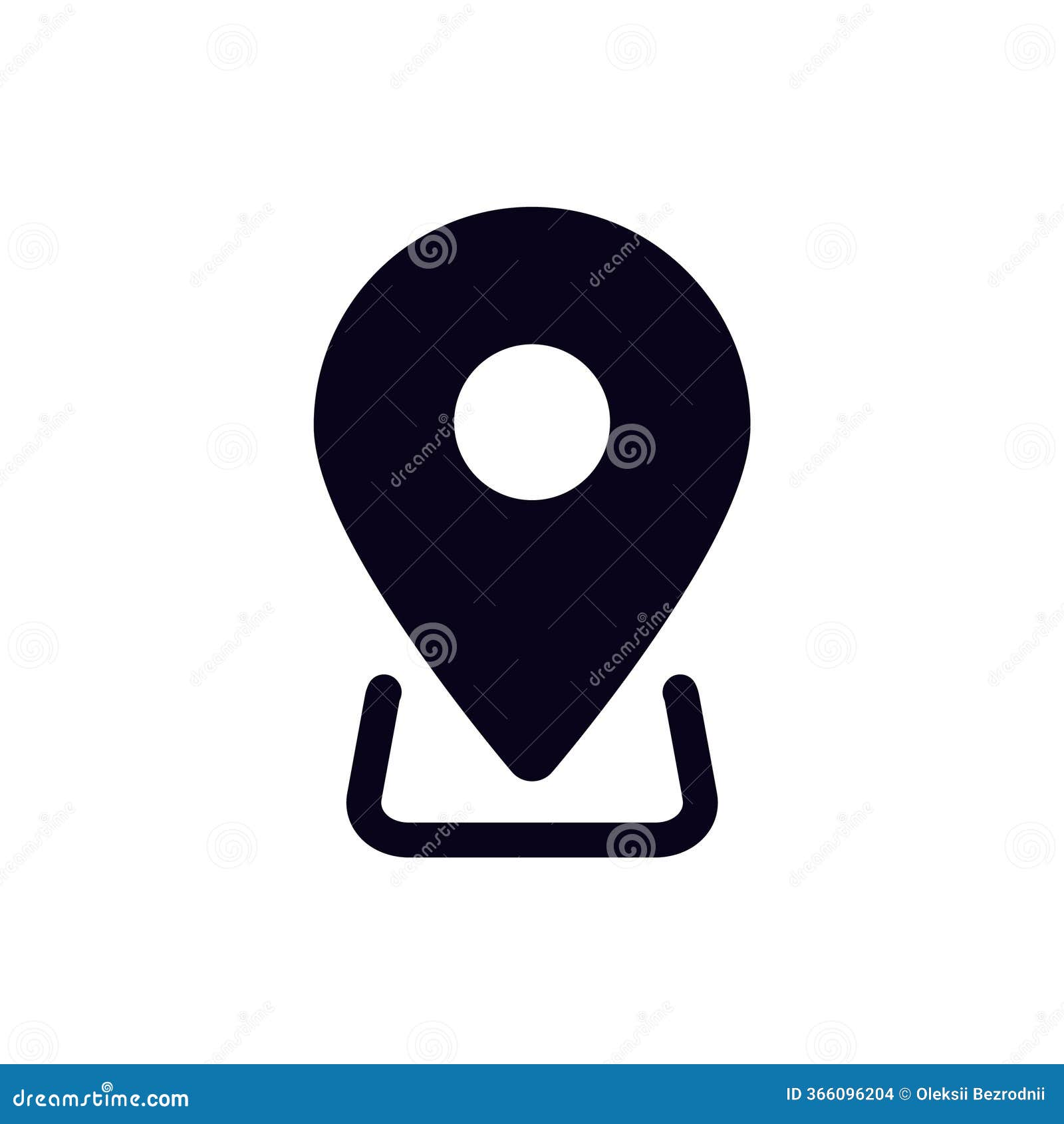 Black Location Icon With Map. Address Symbol. Place Icon Cartoon Vector ...