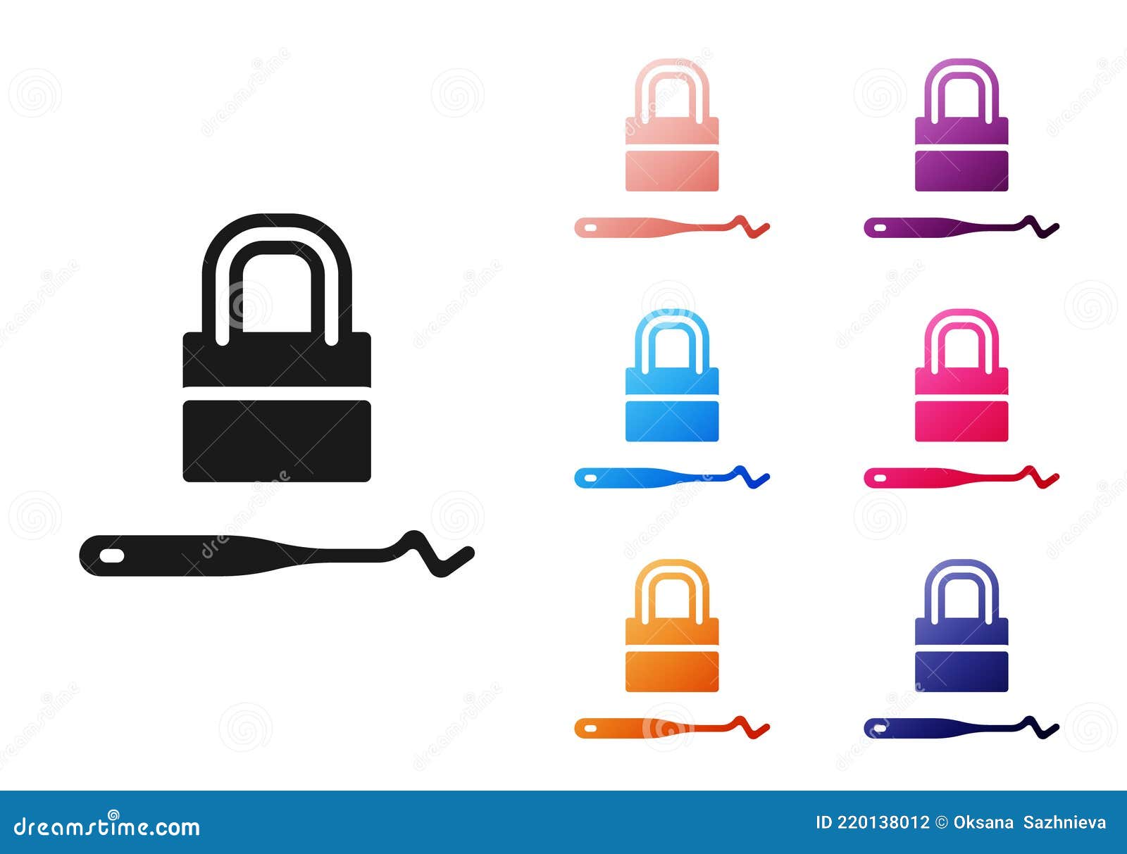 Black Lockpicks Or Lock Picks For Lock Picking Icon Isolated On ...