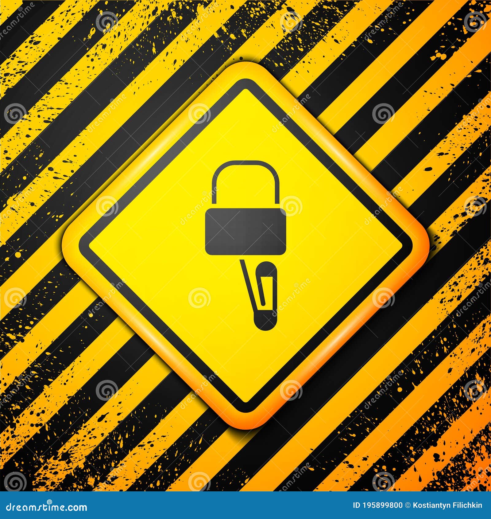 Black Lockpicks or Lock Picks for Lock Picking Icon Isolated on Yellow ...