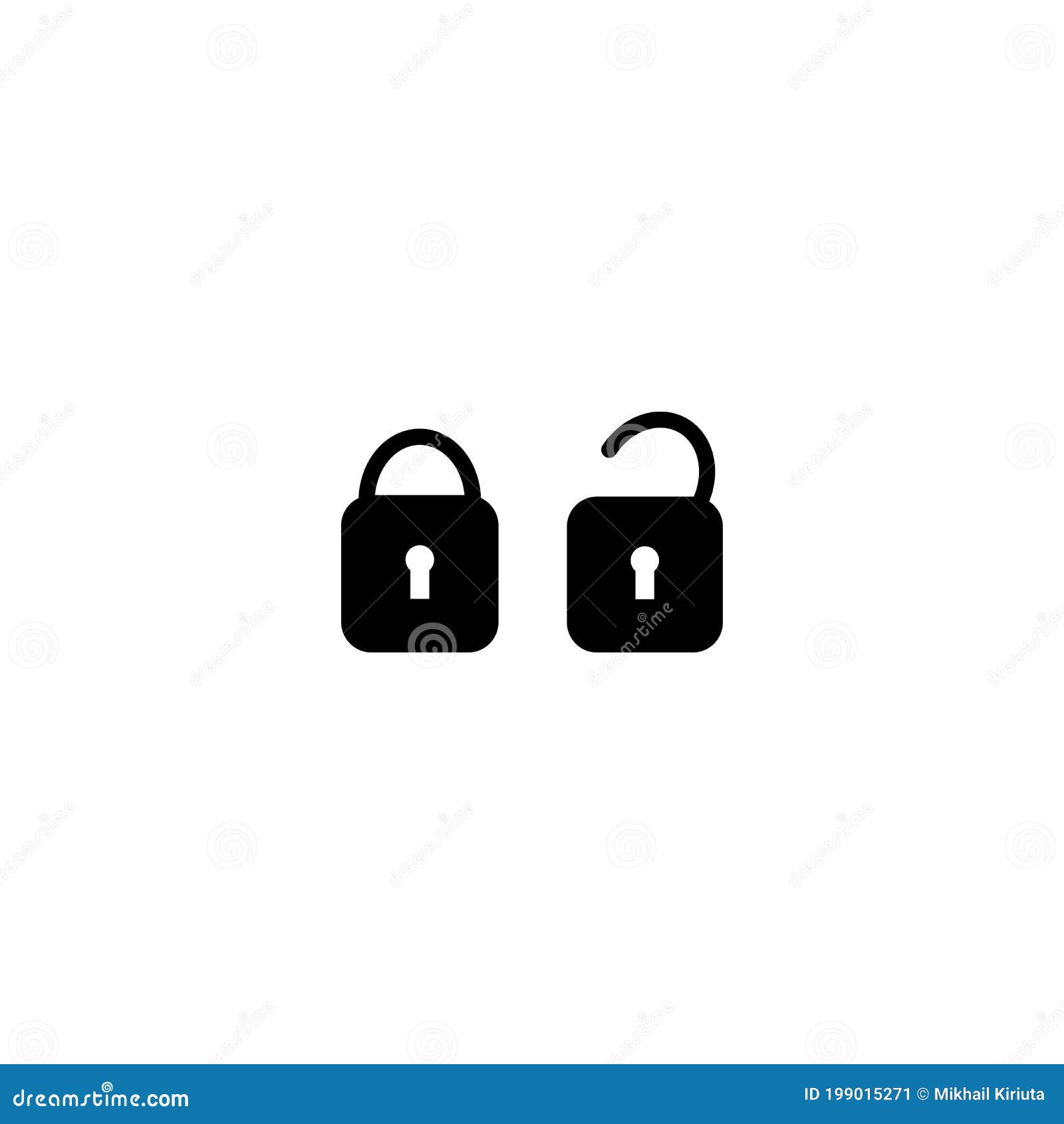 Black Locks Icons on White Background. Vector EPS10 Stock Illustration ...