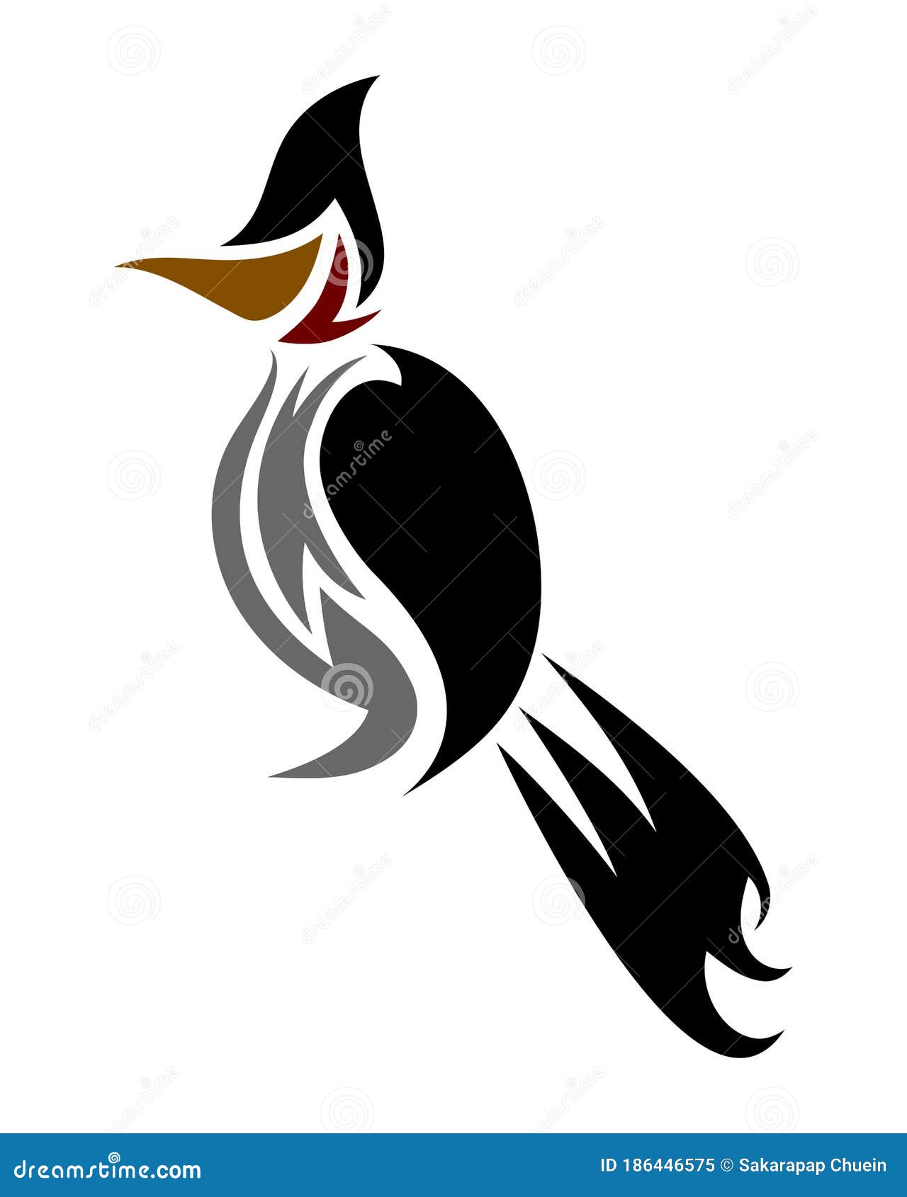 Black Logo Vector of a Red-whiskered Bulbul Bird Eps 10 Stock Vector ...