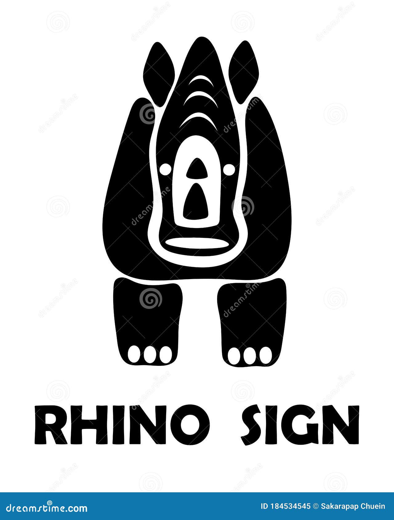 Black Logo Vector of a Rhino Sign Eps 10 Stock Vector - Illustration of ...