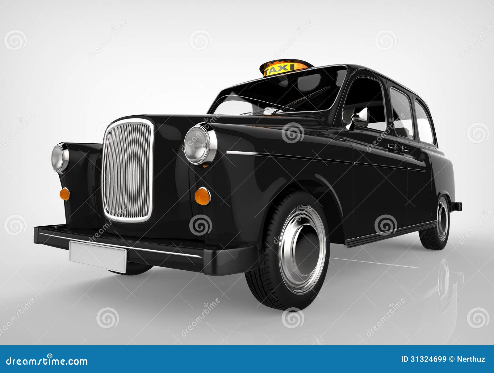 Black London Taxi Cab. Cartoon Vector Illustration | CartoonDealer.com ...
