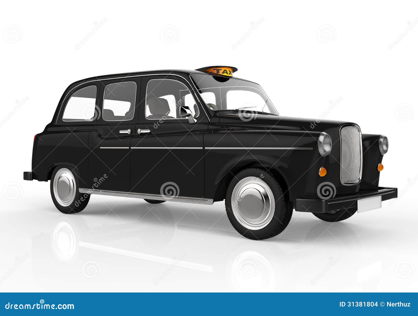 Black London Taxi Cab. Cartoon Vector Illustration | CartoonDealer.com ...