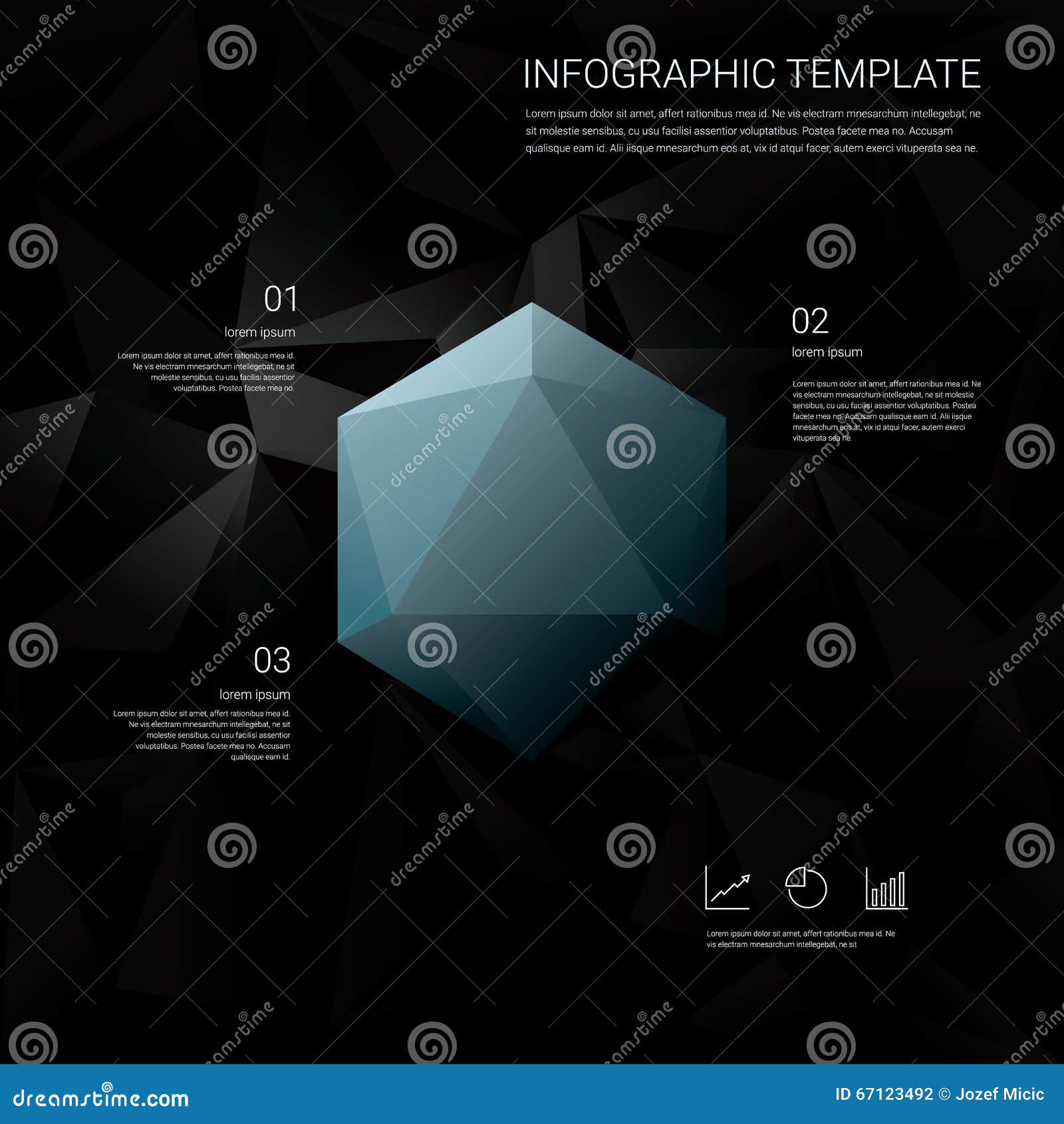 Infographics Menu With Graphs, Pie Chart. Vintage Vector Illustration ...