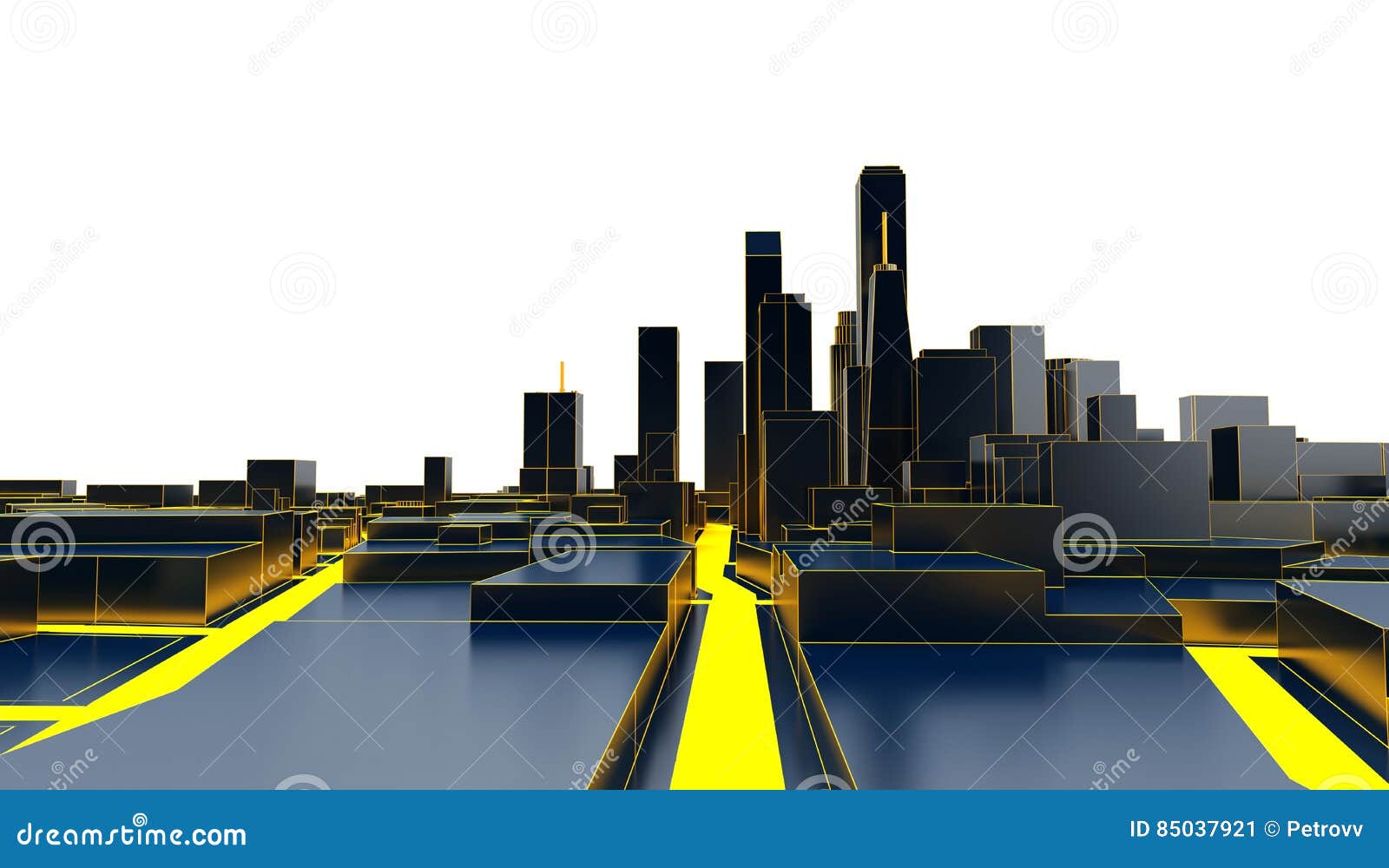 Black Low Poly City Background 3d Rendering Stock Illustration ...