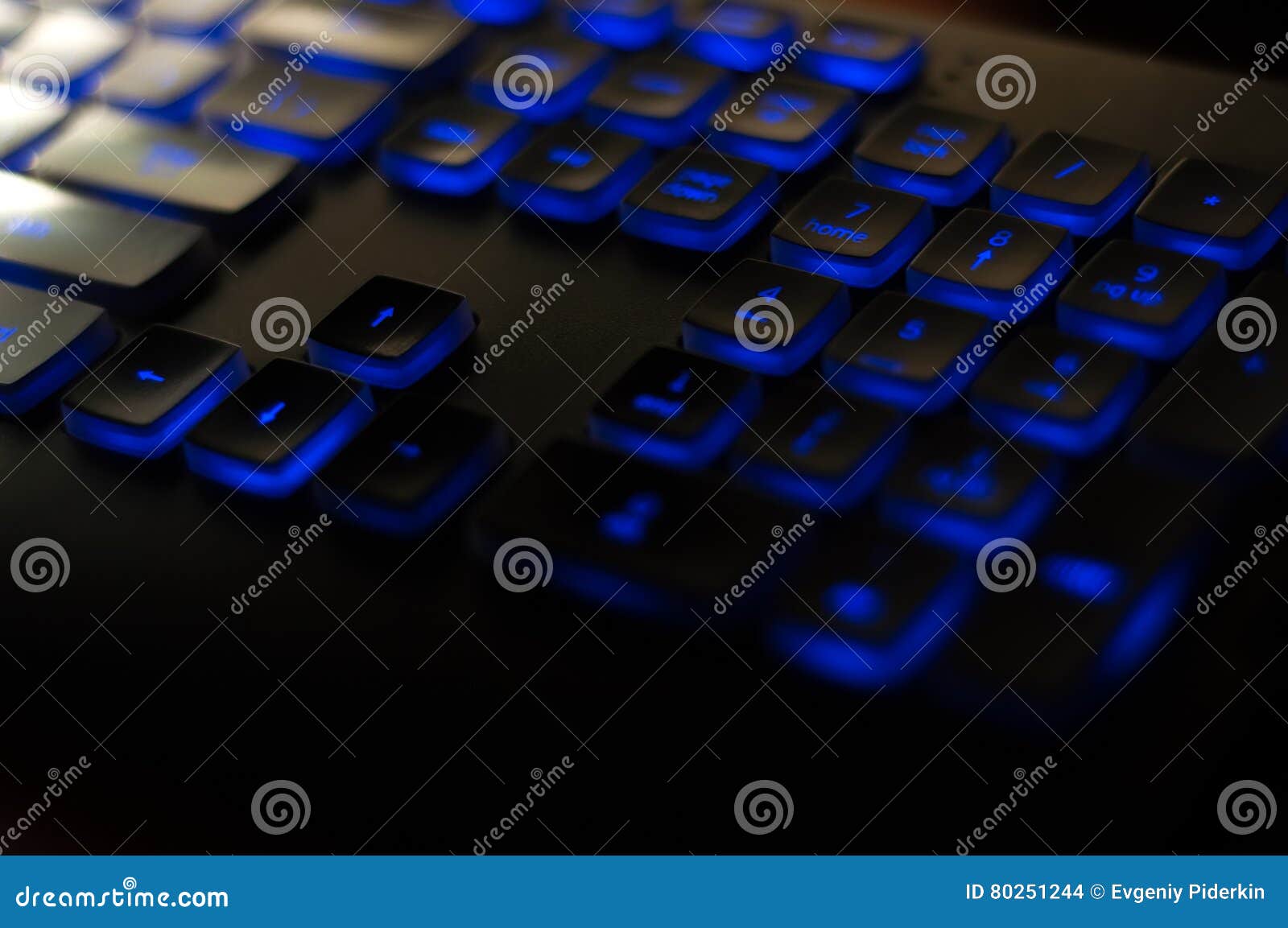 Black luminous keyboard stock photo. Image of close, modern - 80251244