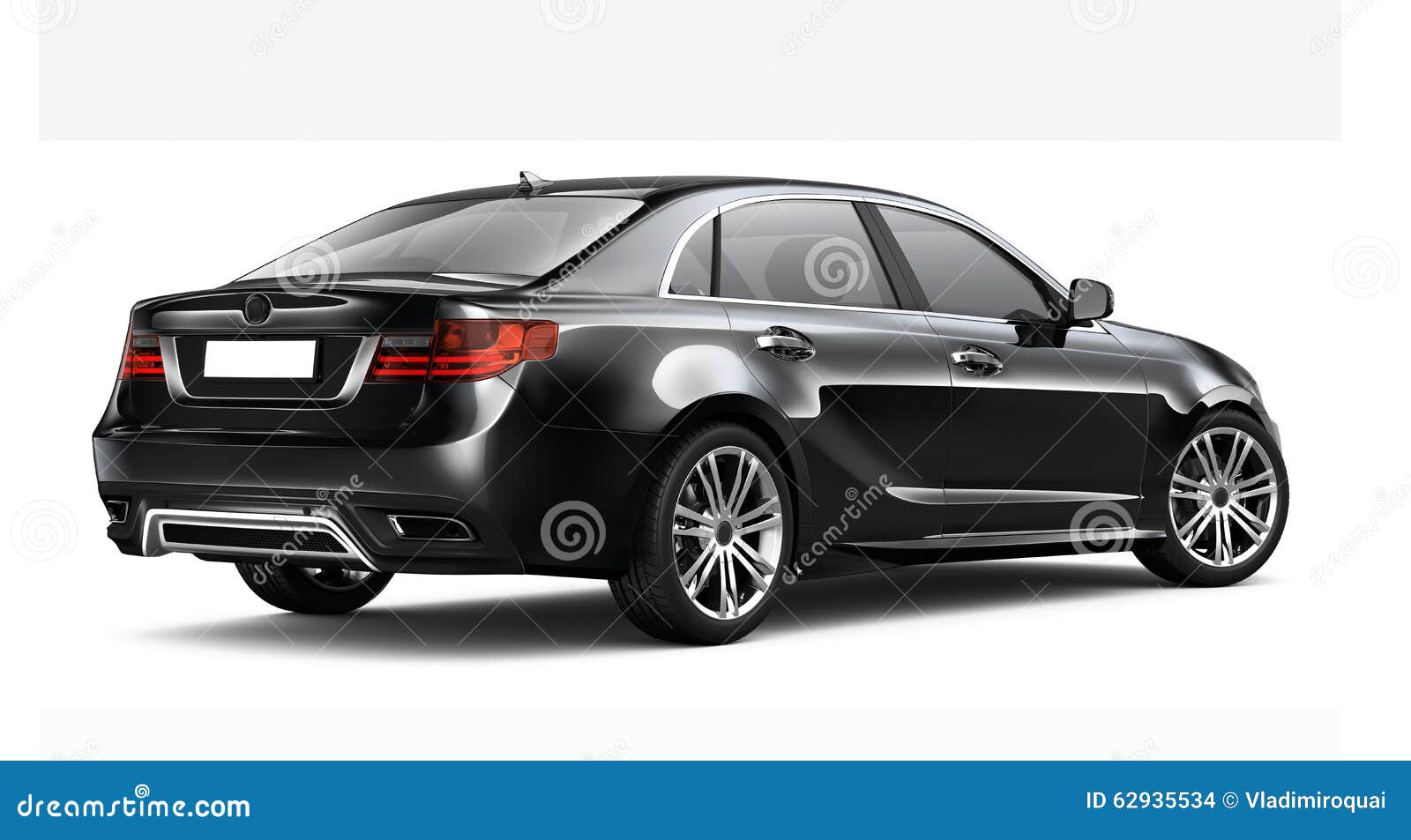 Black Luxury Car - Rear Angle Stock Photo - Image of white, dark: 62935534