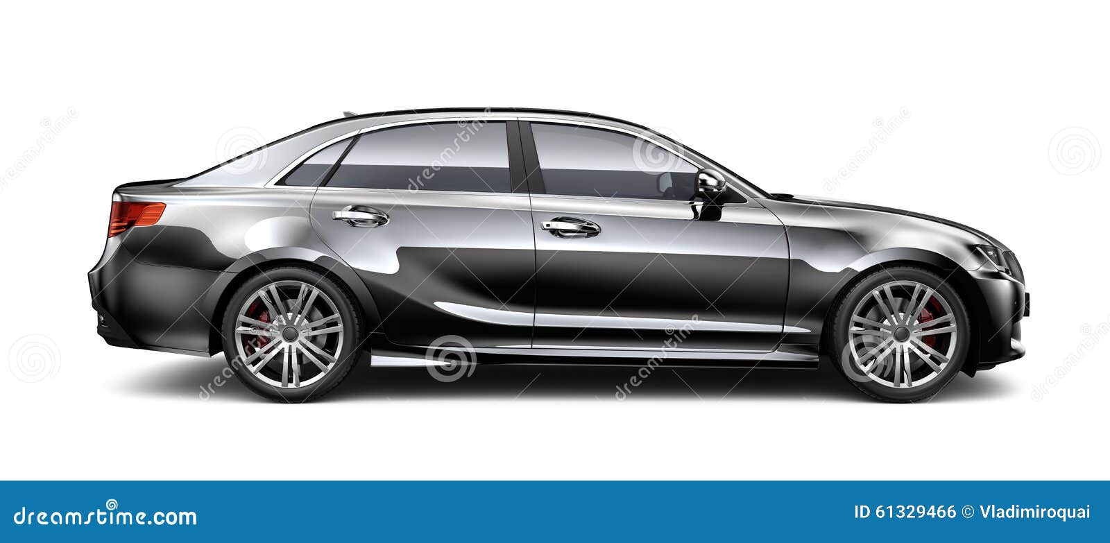 Black Luxury Car - Side View Stock Photo - Image of side, wheel: 61329466