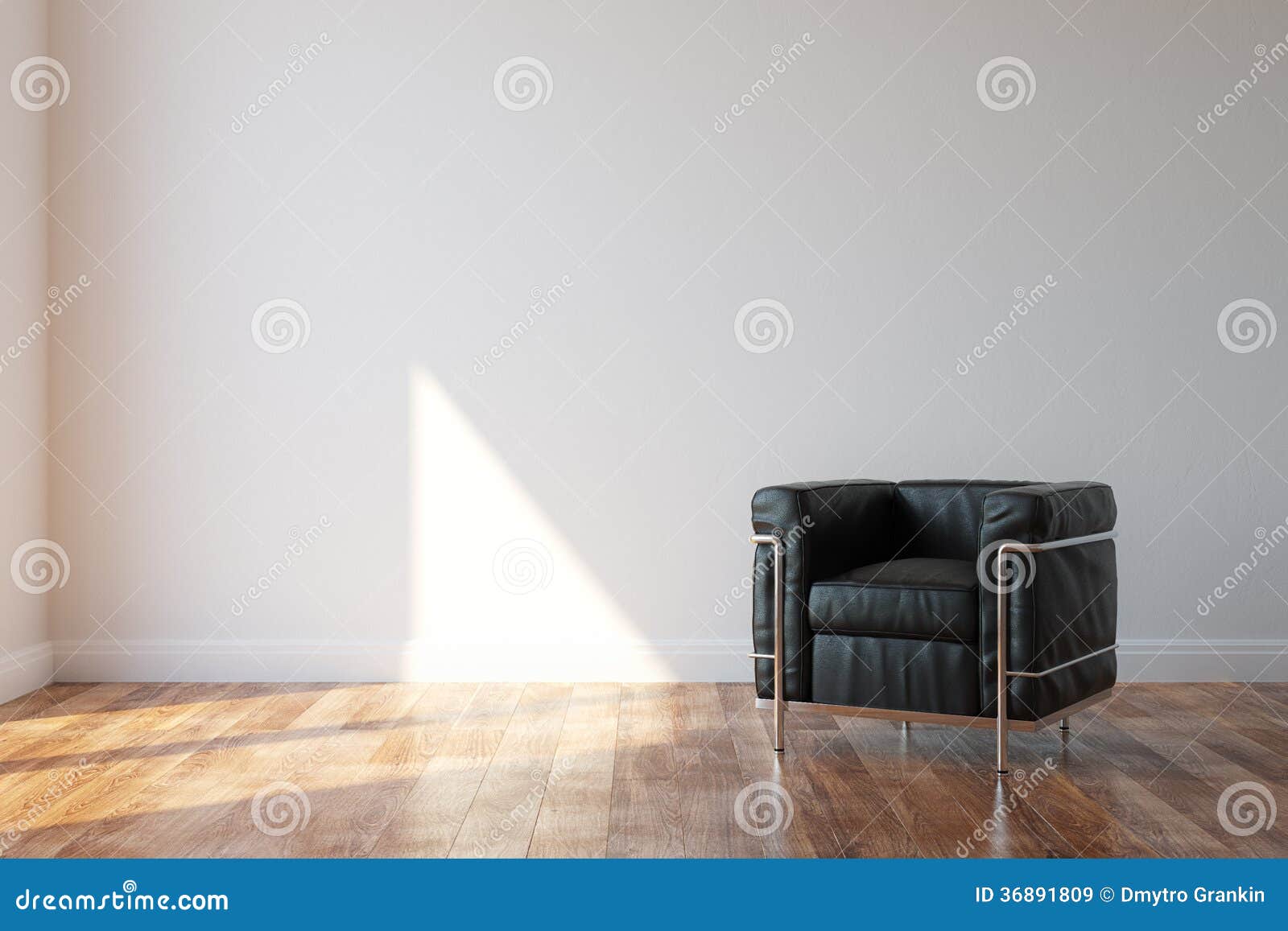 Black Luxury Leather Armchair in Modern Style Interior Stock Image ...