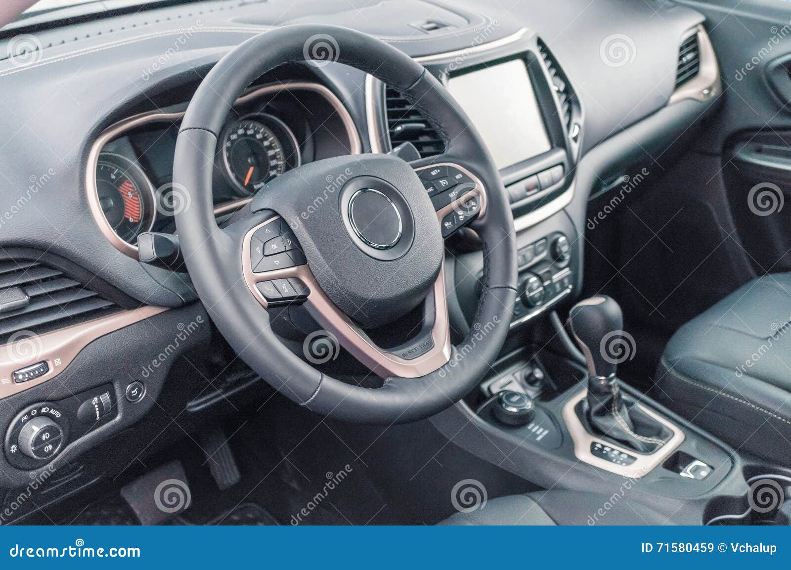 Black Luxury and Modern Car Interior Stock Image - Image of inside ...