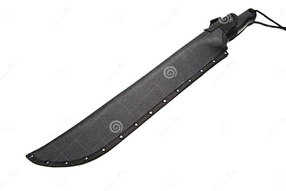 Black Machete in a Case Isolated Stock Photo - Image of fight, military ...