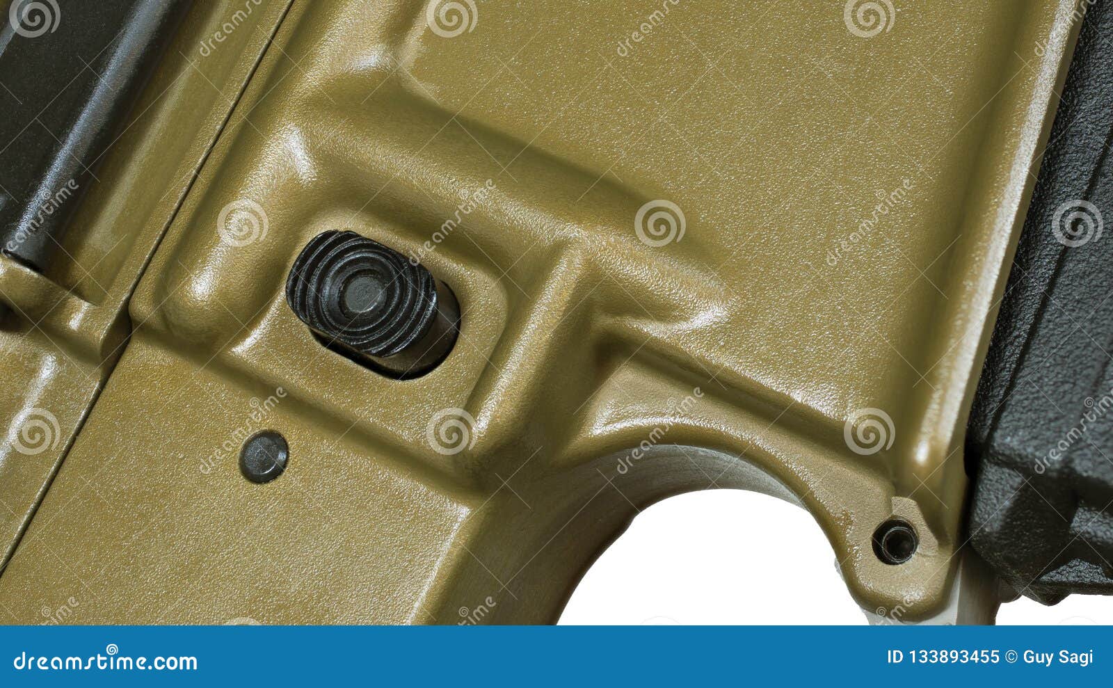 Magazine Release on an Assault Rifle Stock Image - Image of button ...