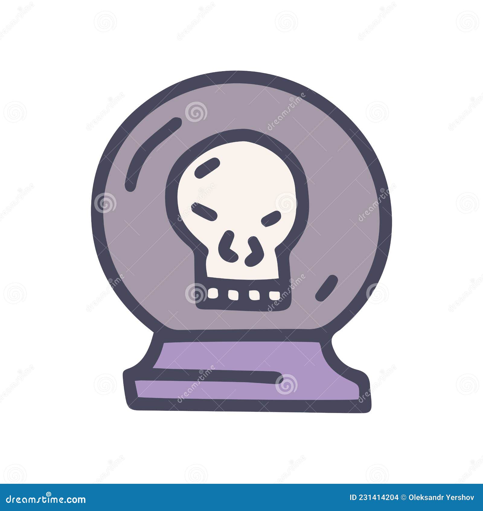 Black Magic Ball Color Vector Doodle Simple Icon Stock Vector ...