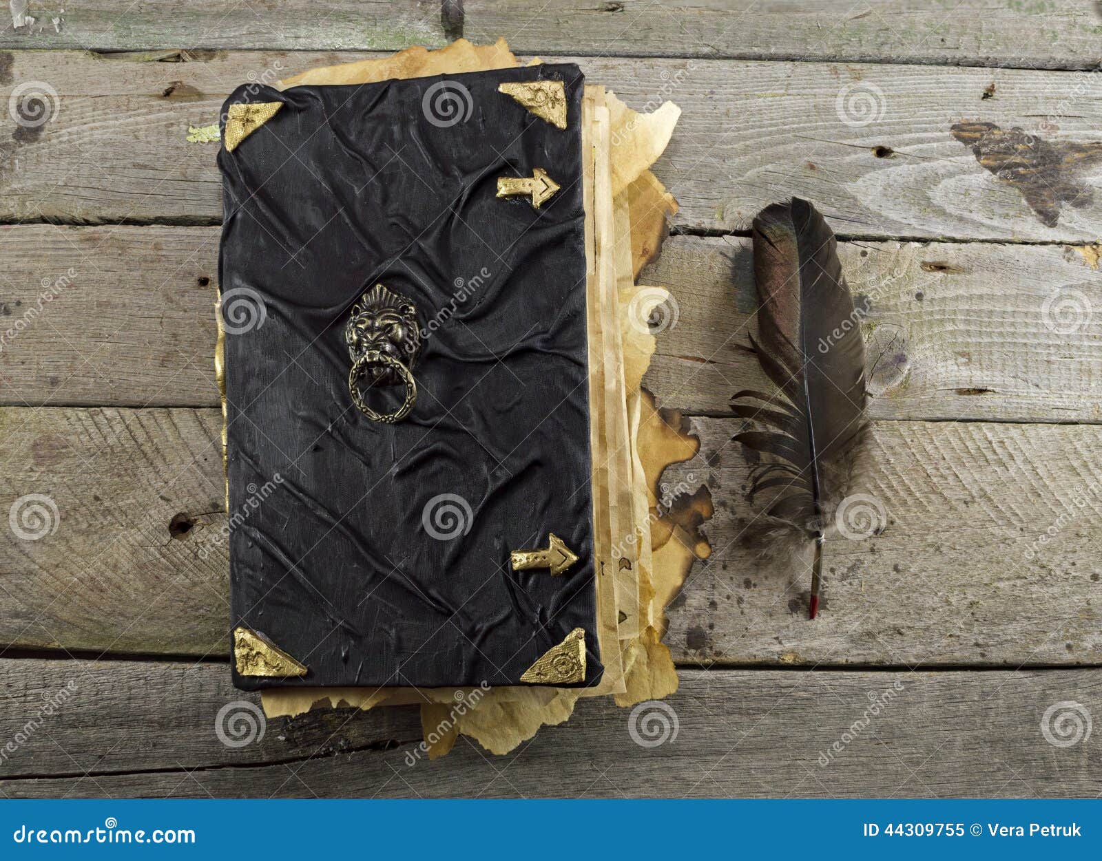 Black Magic Book on the Planks 2 Stock Image - Image of grunge ...