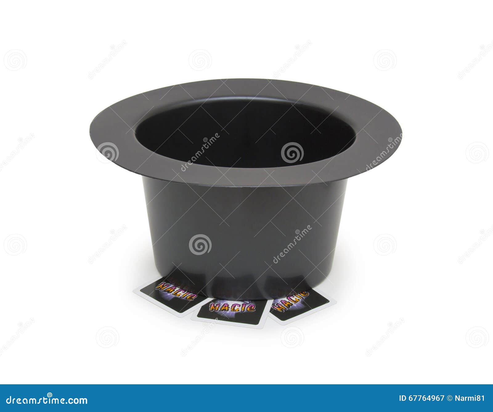 Black Magic Hat and Magic Cards Isolated on a White Background Stock ...