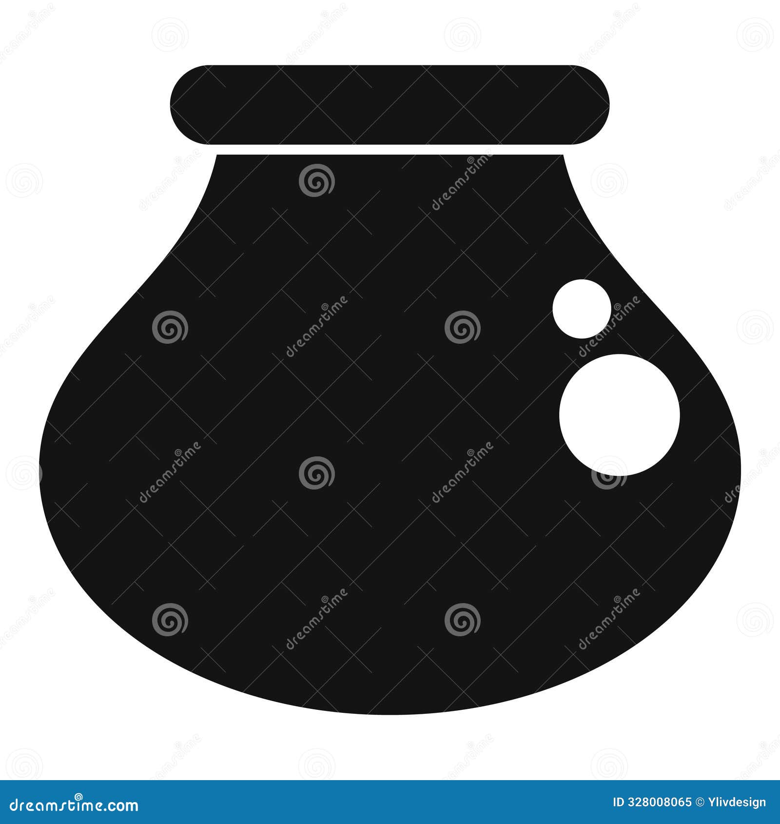 Black Magic Potion Bubbling in a Round Flask Icon Stock Vector ...