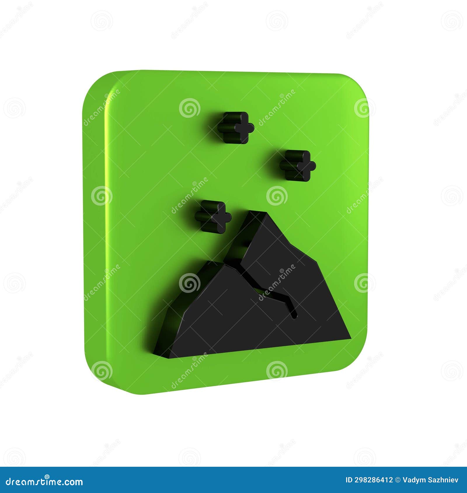 Black Magic Powder Icon Isolated on Transparent Background. Green ...