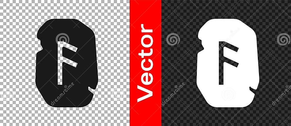 Black Magic Rune Icon Isolated on Transparent Background. Rune Stone ...