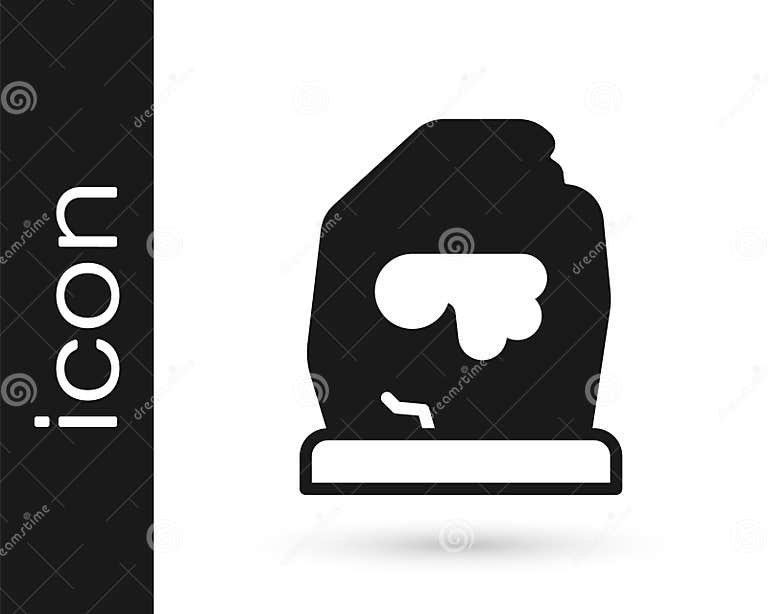 Black Magic Rune Icon Isolated on White Background. Rune Stone Stock ...