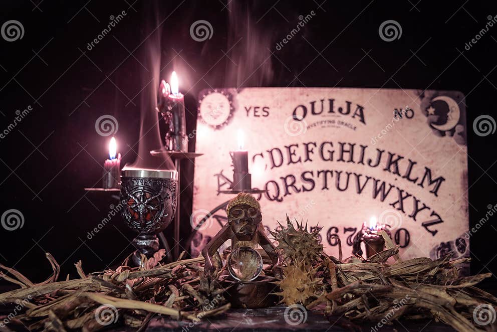 Black Magic Session and Pagan Rites with Dramatic Lighting. Stock Image ...
