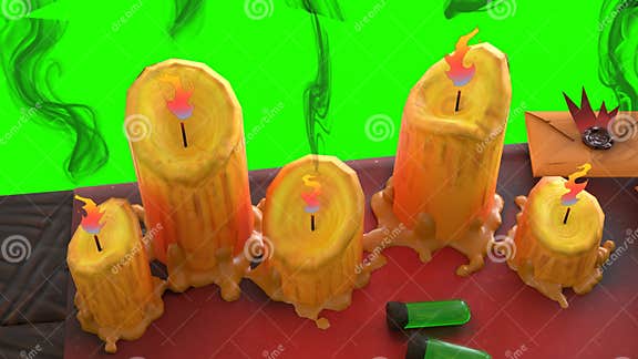 Black Magic Table with Green Background Stock Illustration ...