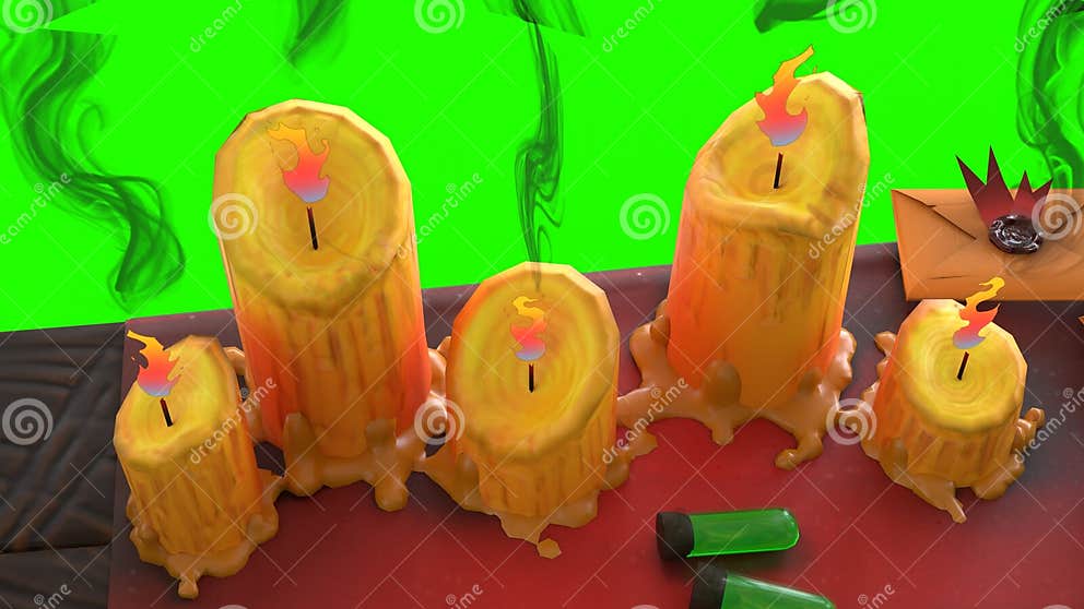 Black Magic Table with Green Background Stock Illustration ...