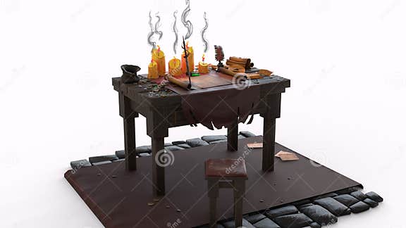 Black Magic Table with White Background Stock Illustration ...