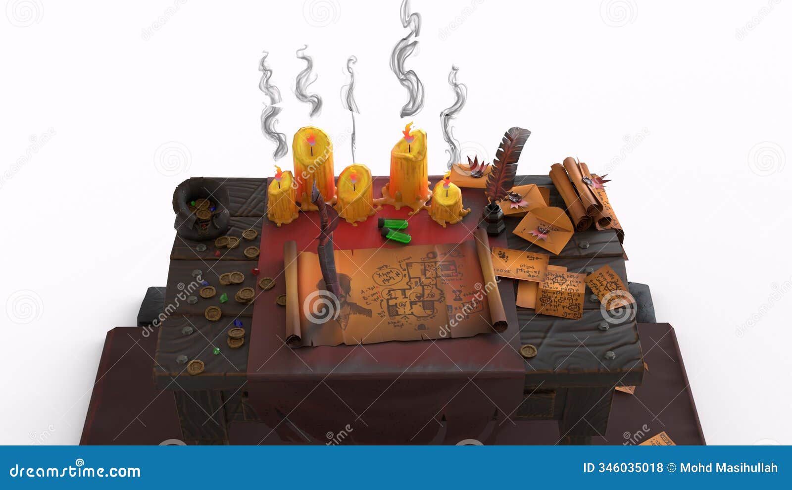 Black Magic Table with White Background Stock Illustration ...