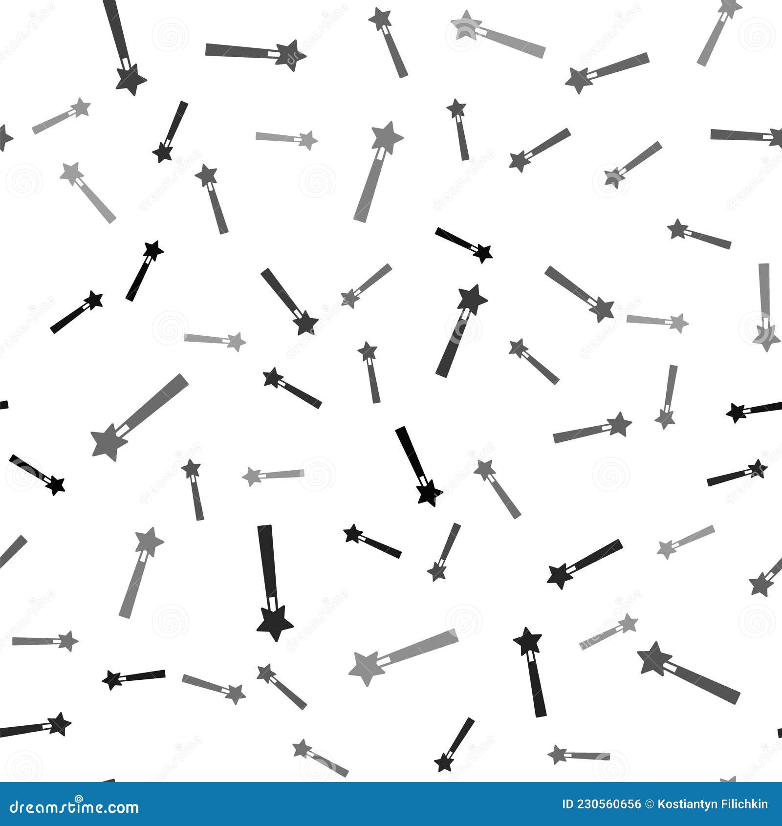 Black Magic Wand Icon Isolated Seamless Pattern on White Background ...