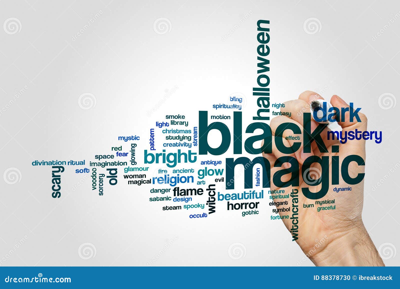 Black magic word cloud stock photo. Image of motion, light - 88378730
