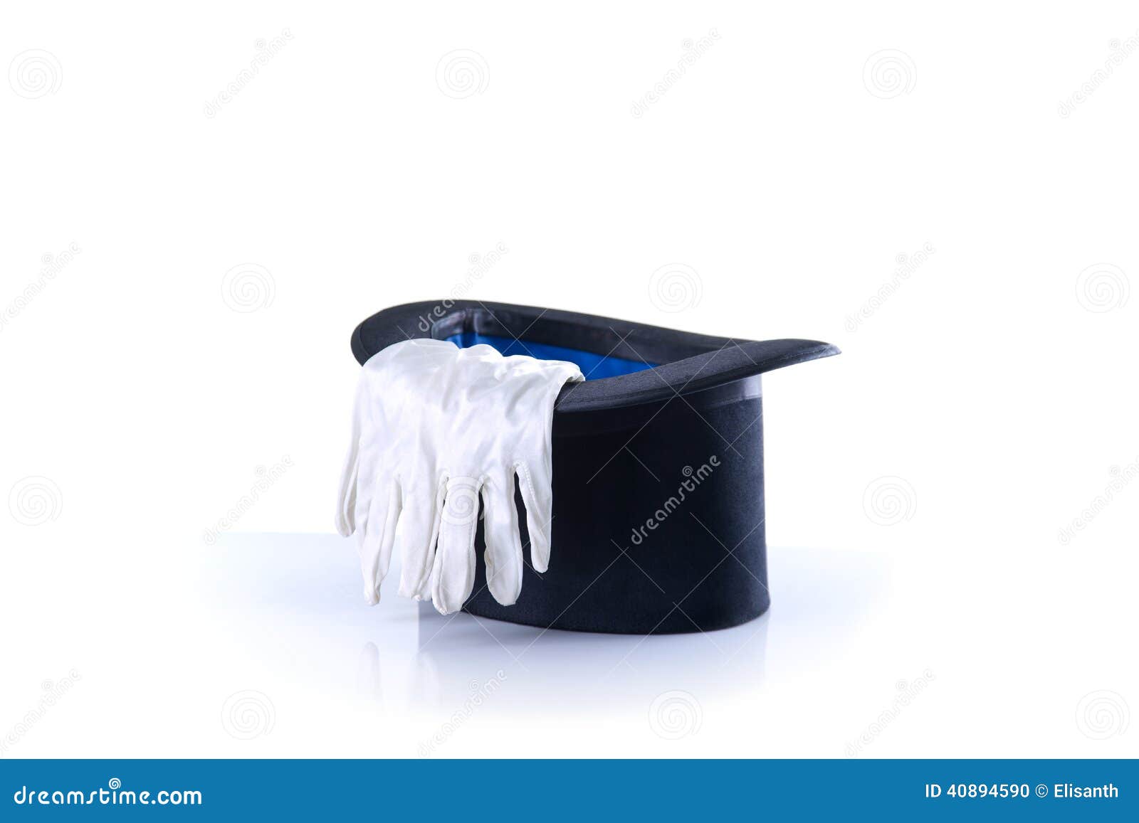 Black Magician Top Hat with a Pair of White Gloves Stock Photo - Image ...